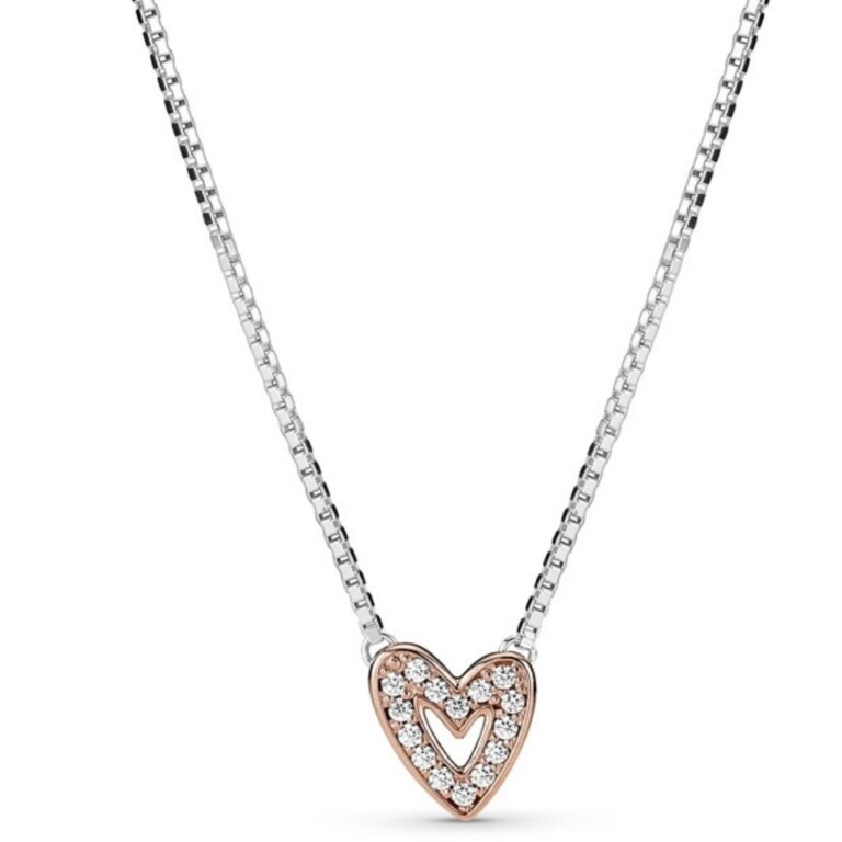 PANDORA Sparkling Freehand Heart Necklace – Jewelshop